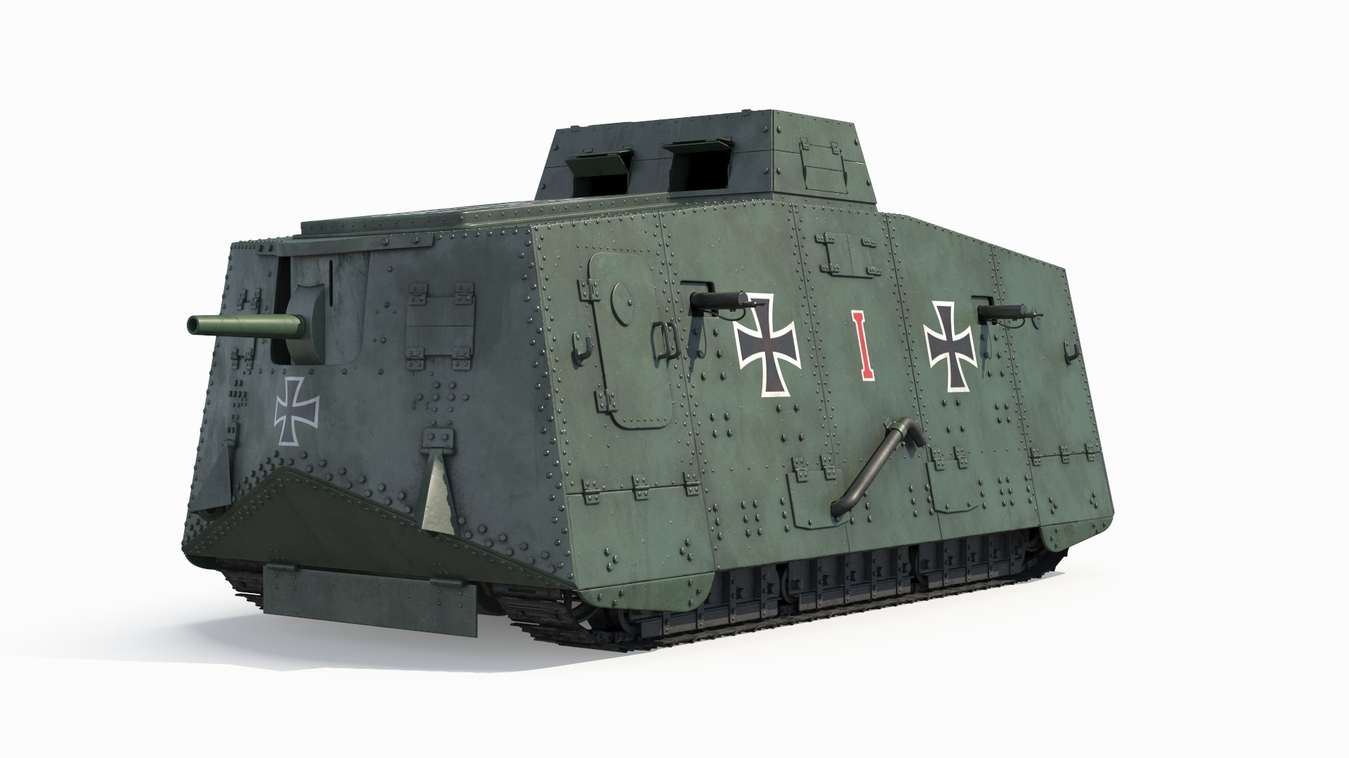 Sturmpanzerwagen A7V Deutscher WW1 Panzer Rigged 3D Model - TurboSquid ...