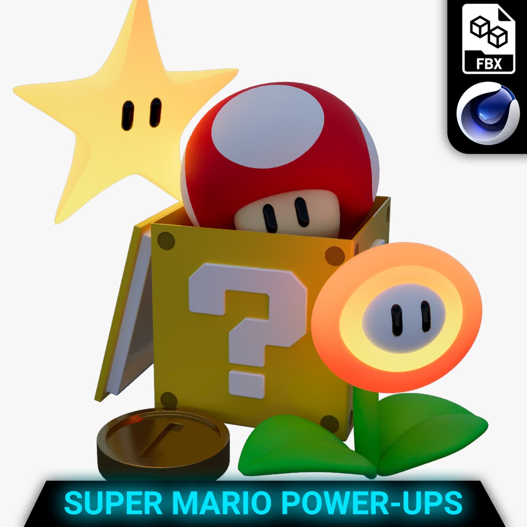 3D SUPER MARIO POWER-UPS - TurboSquid 2052447