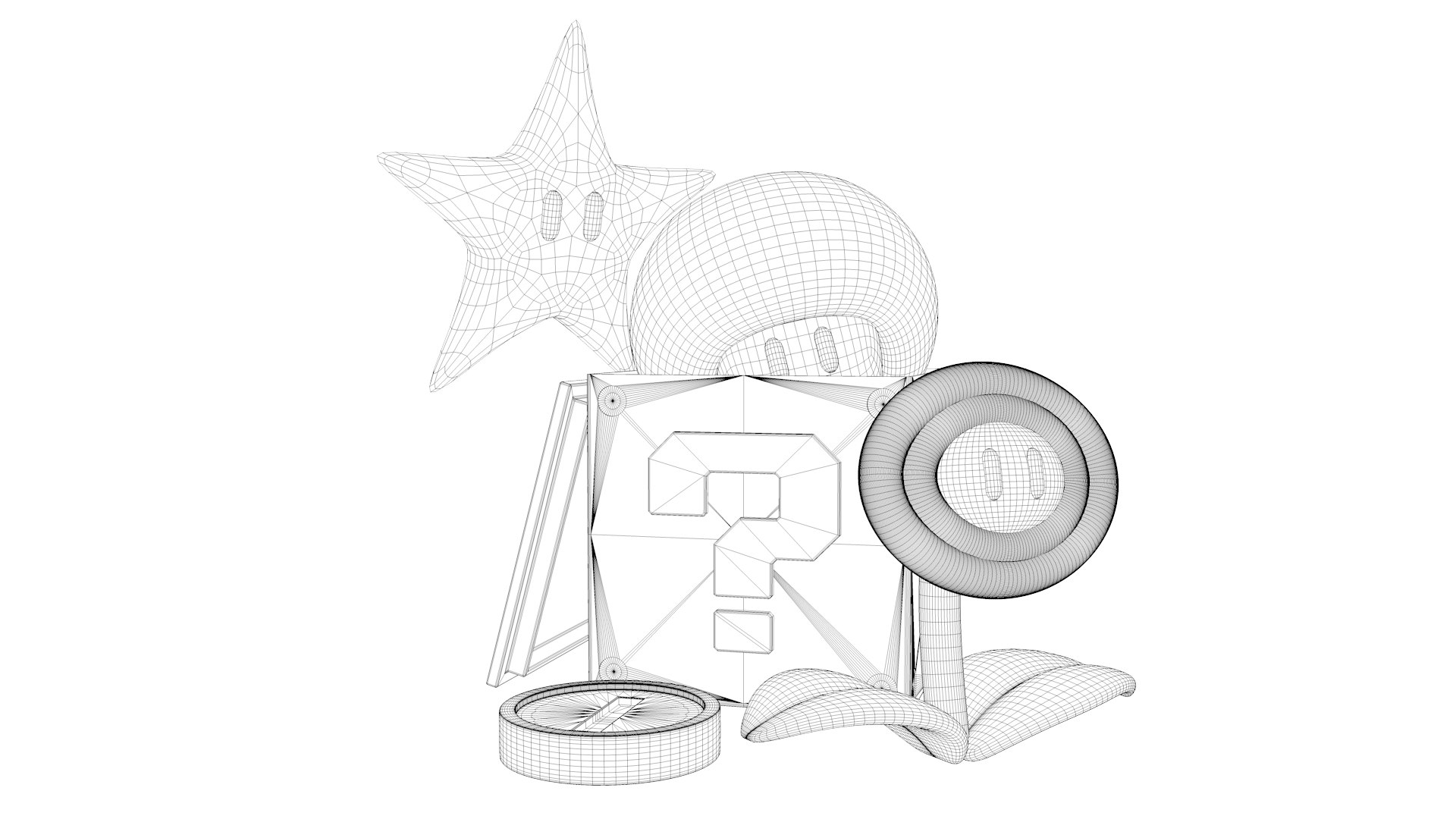 3D SUPER MARIO POWER-UPS - TurboSquid 2052447