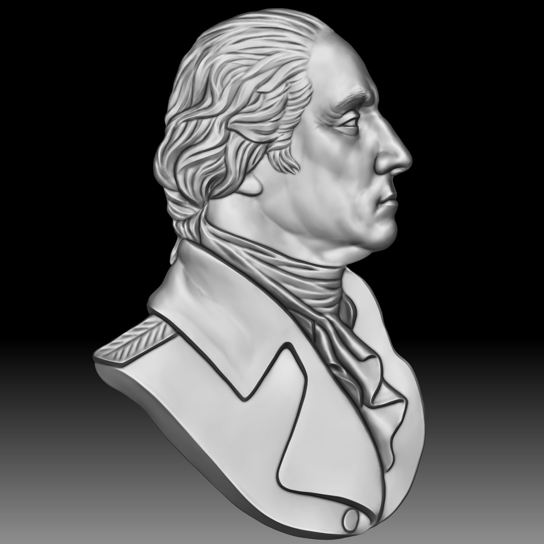3D Washington Portrait - Bas-relief For CNC Router Or 3D Printer Model ...