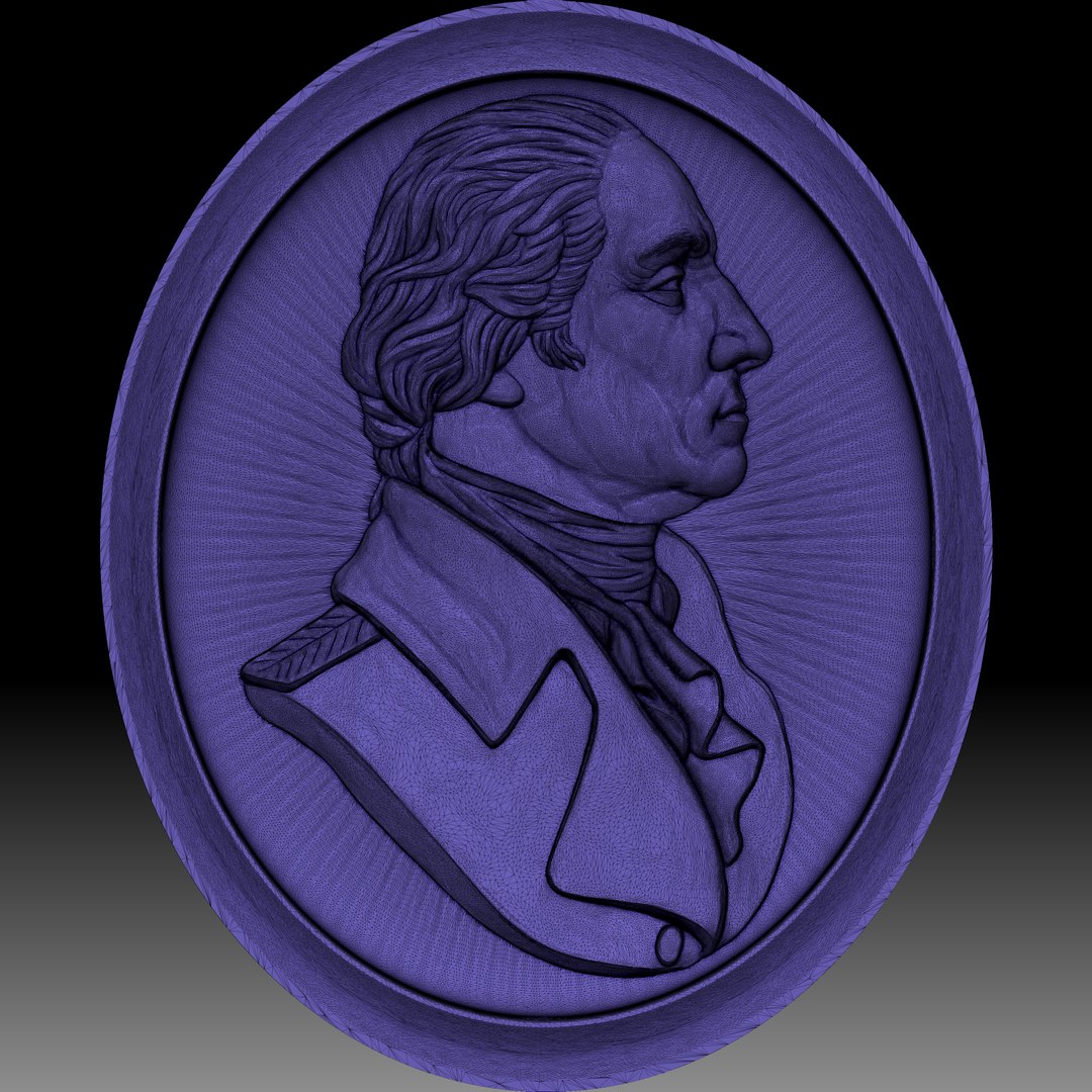 3D Washington Portrait - Bas-relief For CNC Router Or 3D Printer Model ...