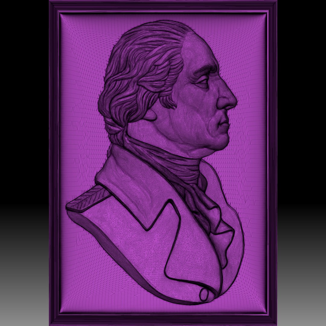 3D Washington Portrait - Bas-relief For CNC Router Or 3D Printer Model ...