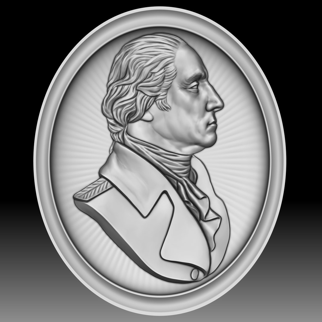3D Washington Portrait - Bas-relief For CNC Router Or 3D Printer Model ...