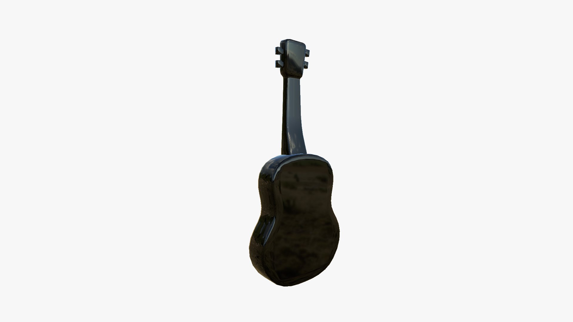 3D Cartoon Mexican Guitar A06 Black Gold - Music Instrument Design ...