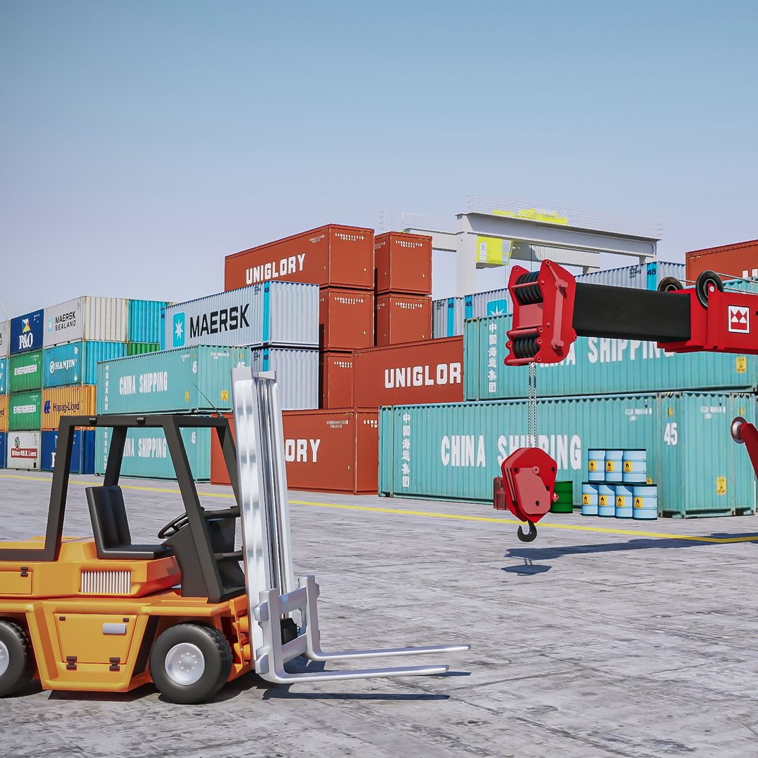 Container Terminal Port 3D - TurboSquid 1943239
