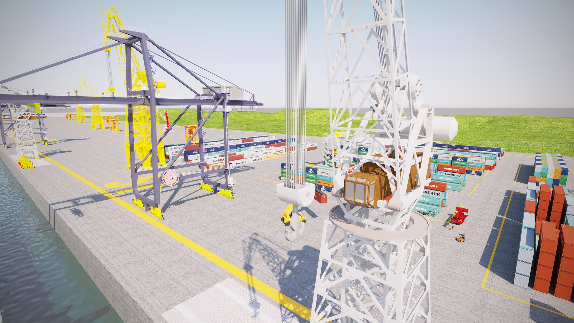 Container Terminal Port 3D - TurboSquid 1943239