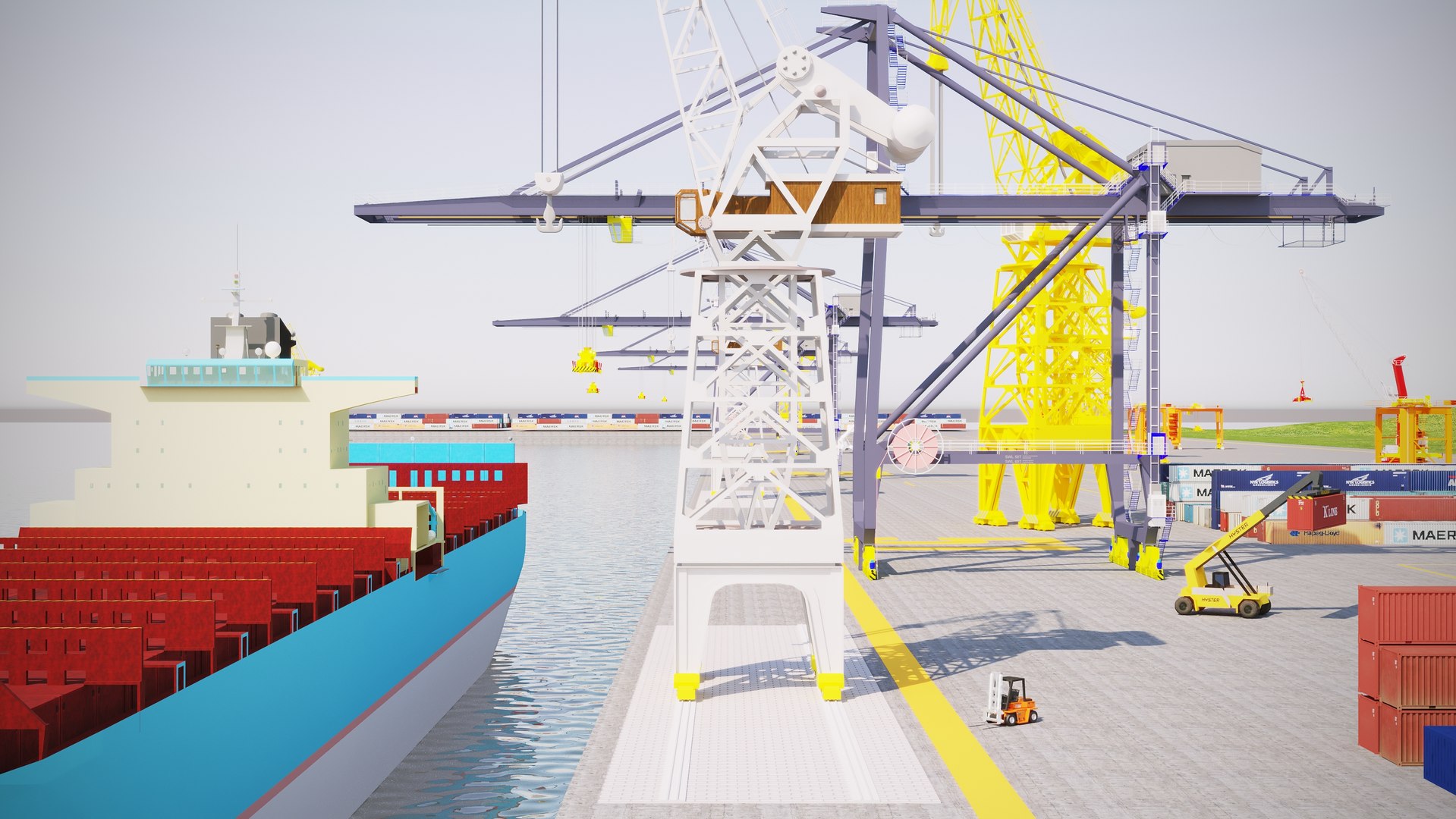 Container Terminal Port 3D - TurboSquid 1943239