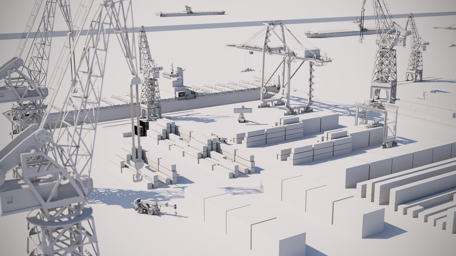 Container Terminal Port 3D - TurboSquid 1943239
