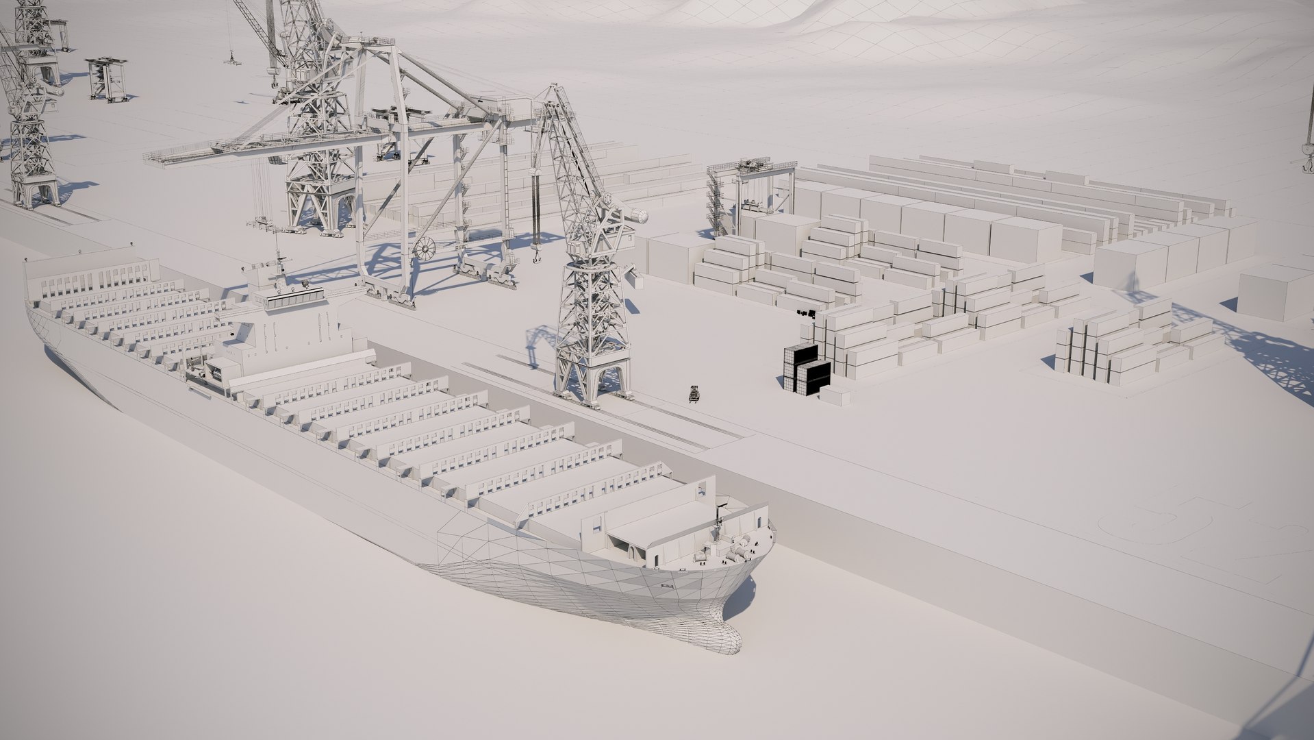 Container Terminal Port 3D - TurboSquid 1943239
