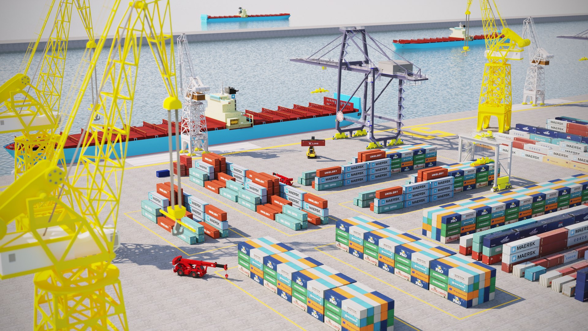 Container Terminal Port 3D - TurboSquid 1943239