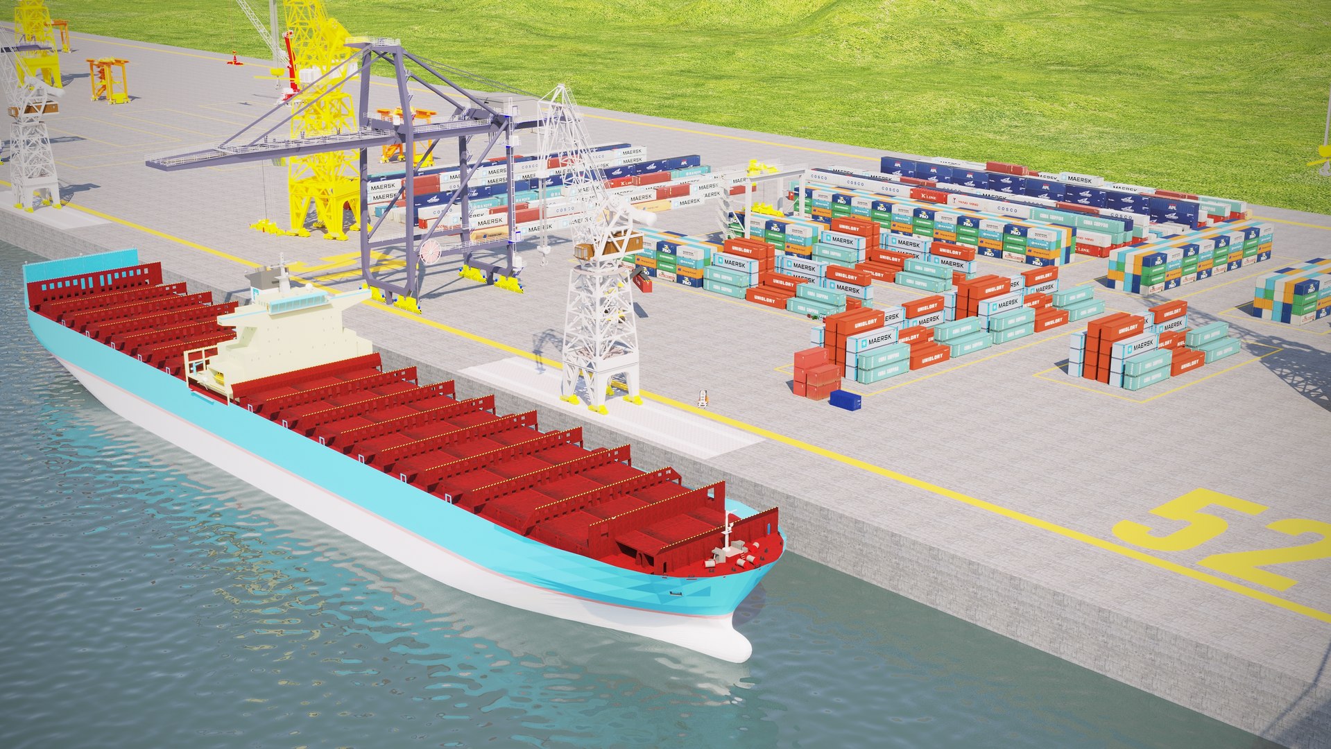 Container Terminal Port 3D - TurboSquid 1943239