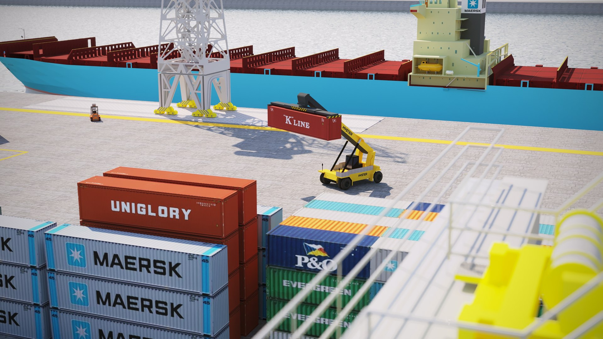 Container Terminal Port 3D - TurboSquid 1943239
