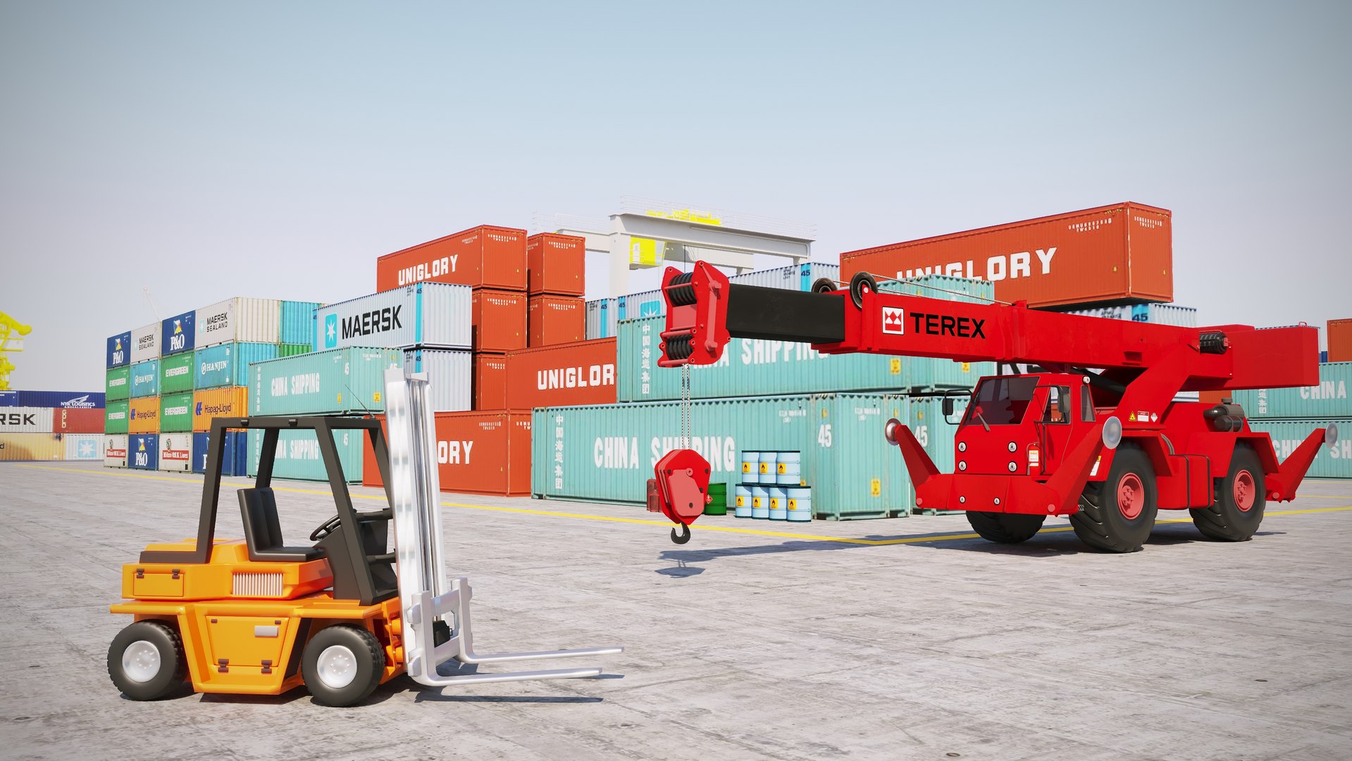 Container Terminal Port 3D - TurboSquid 1943239