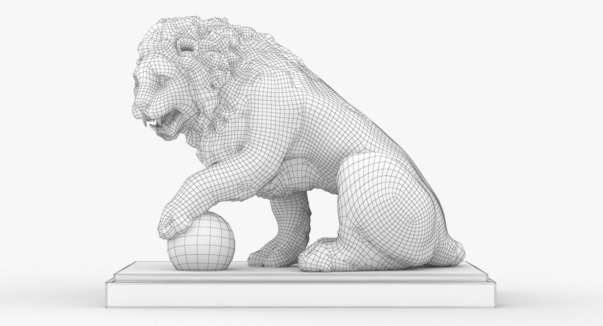 Lion Concrete 3D Model - TurboSquid 1244767