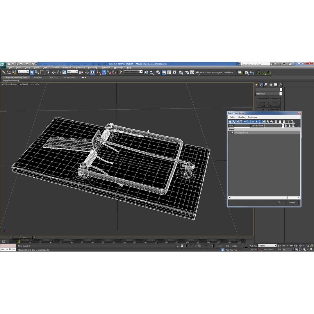 3d model mousetrap loaded
