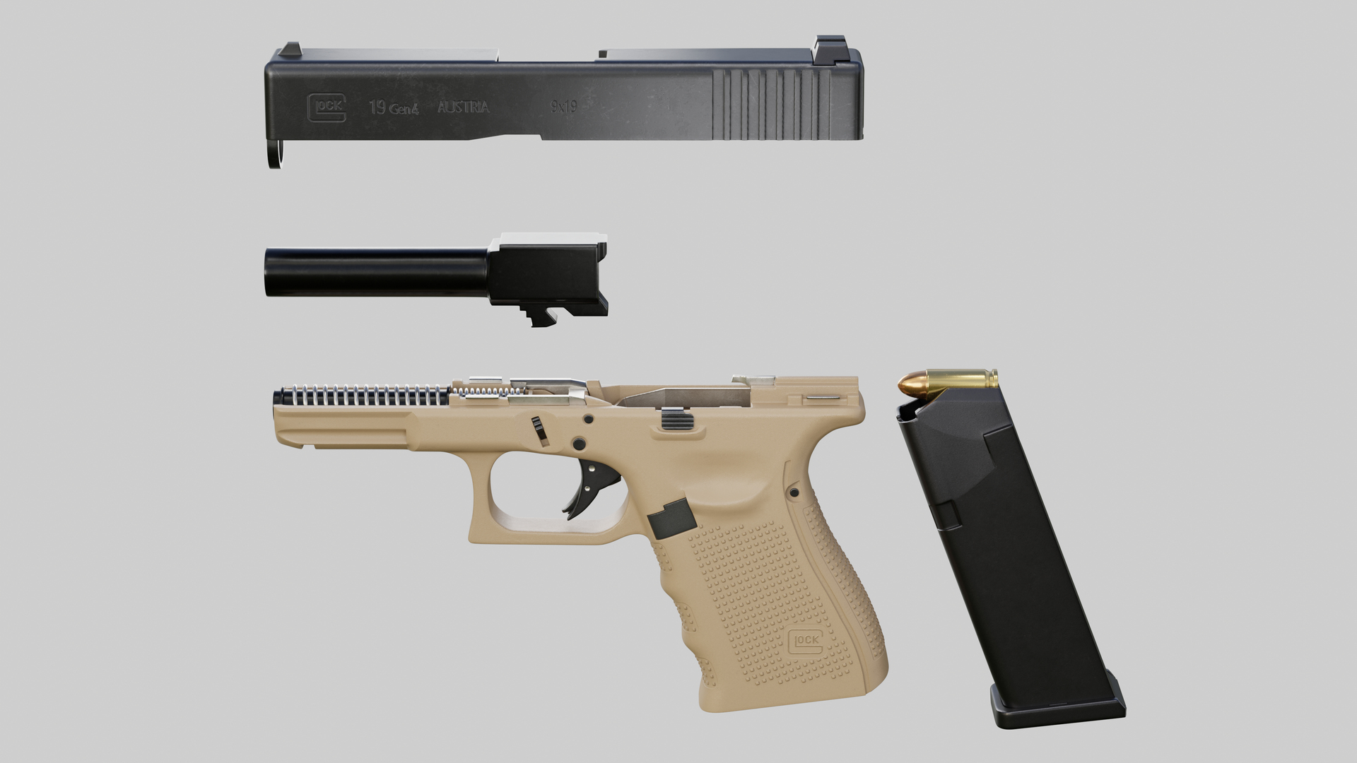 Glock 19 Gen 4 Custom Modelo 3D - TurboSquid 1984692