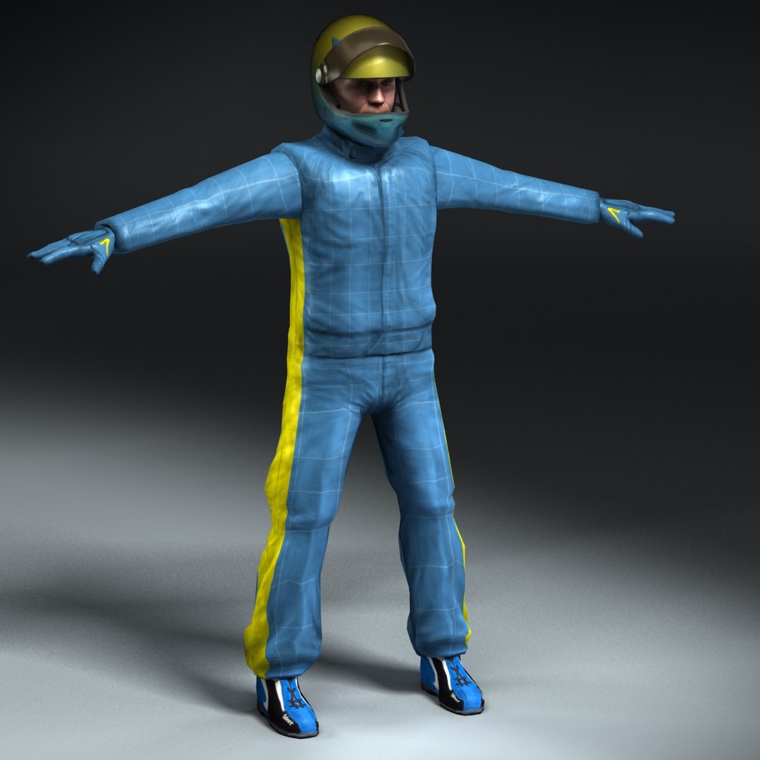 3d Rigged Racing Driver Model
