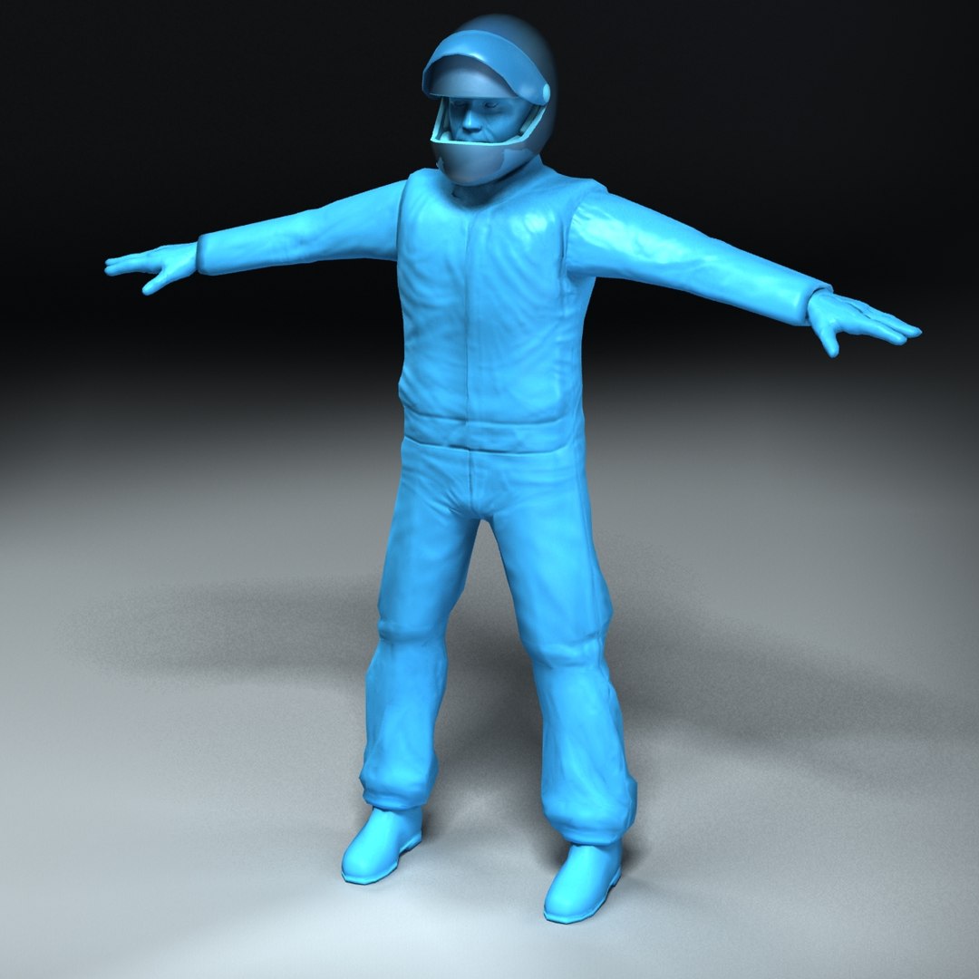 3d rigged racing driver model