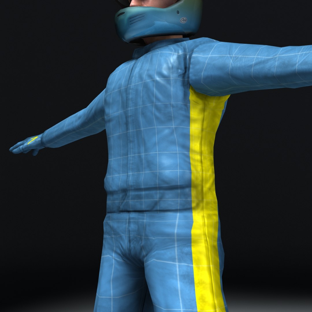 3d Rigged Racing Driver Model