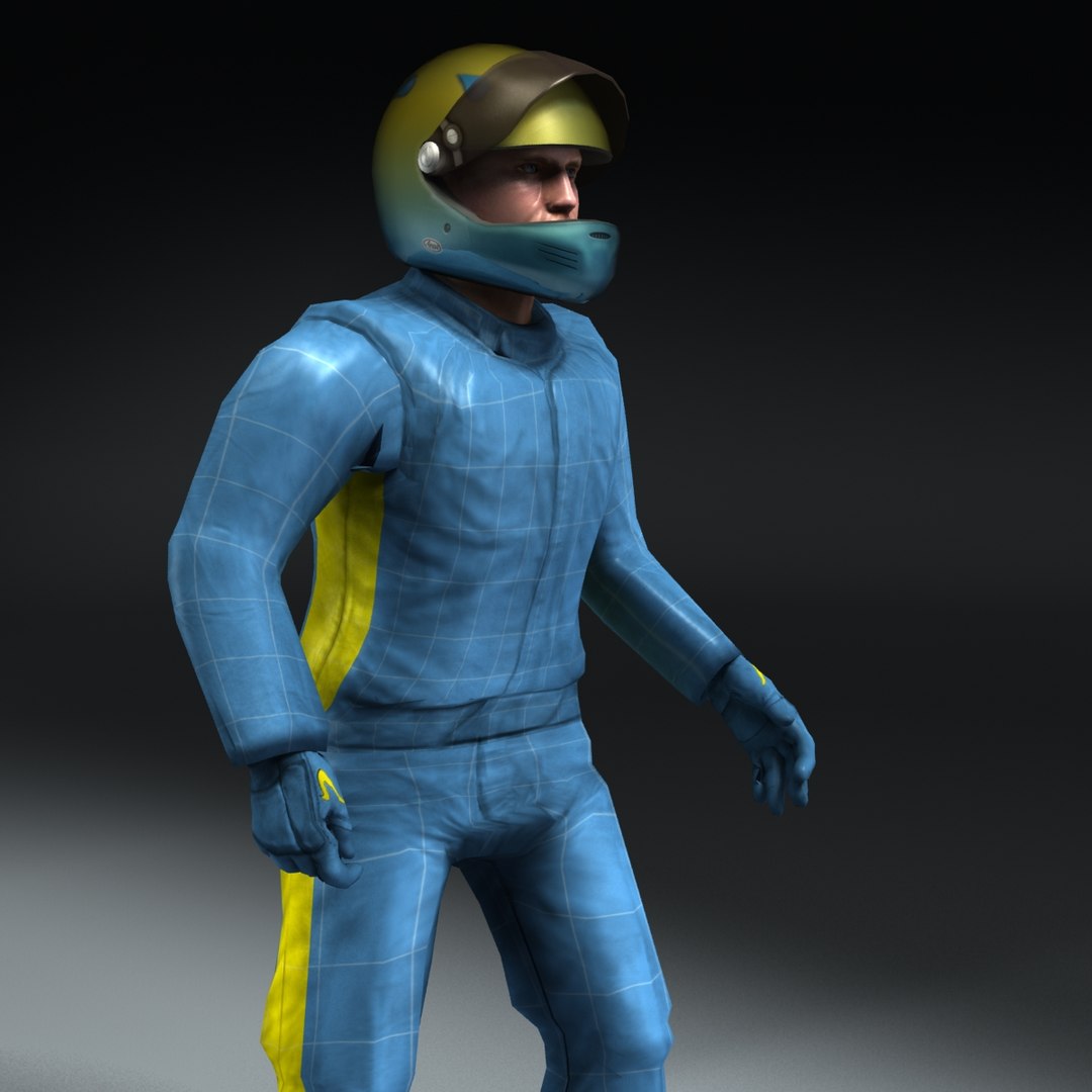 3d Rigged Racing Driver Model