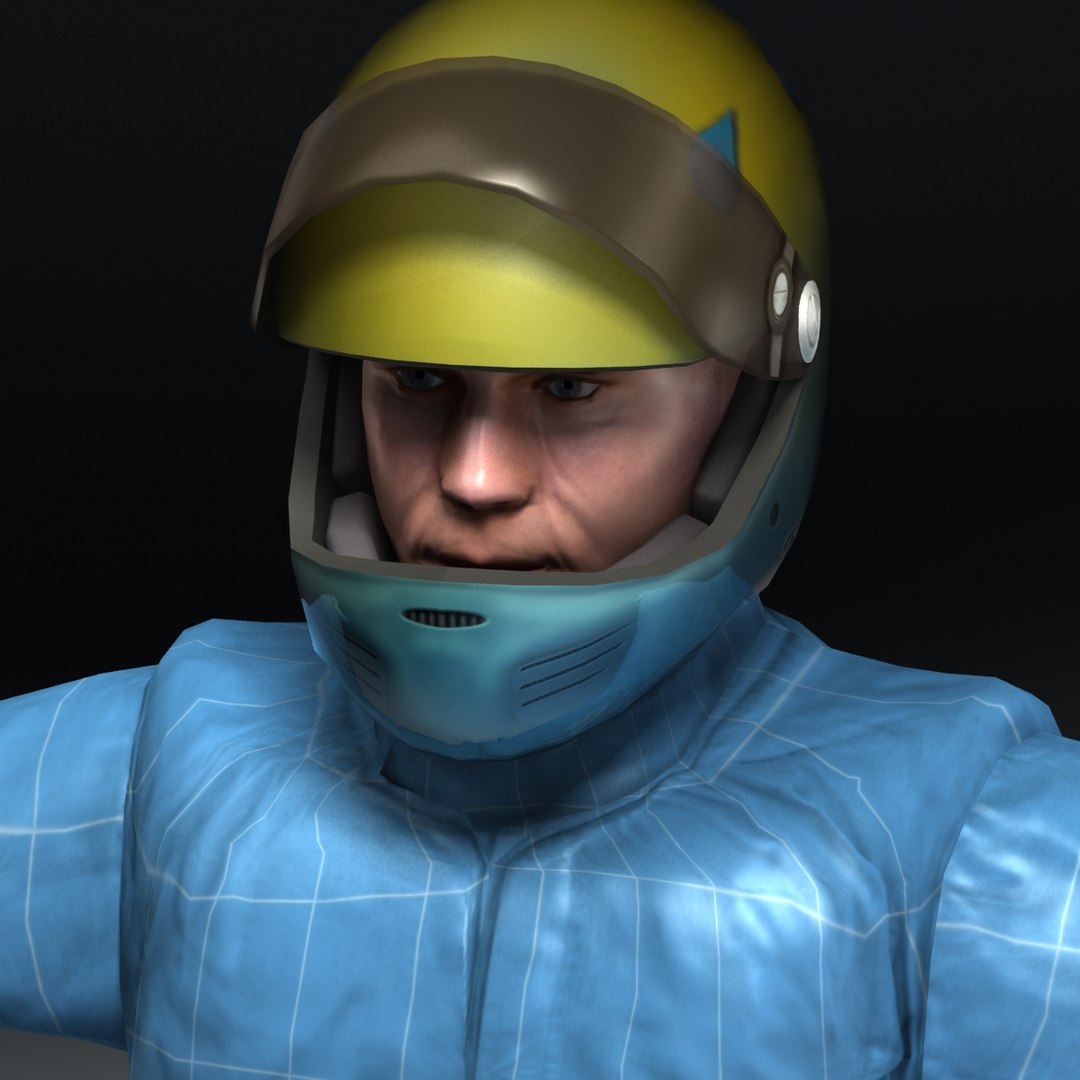 3d rigged racing driver model