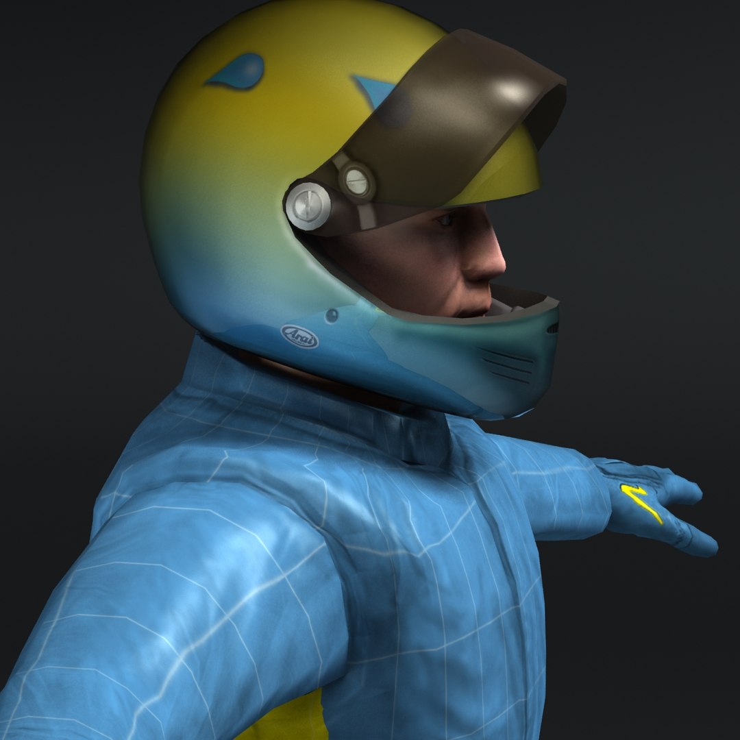 3d Rigged Racing Driver Model