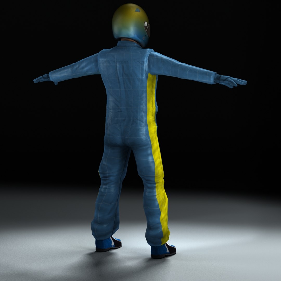 3d Rigged Racing Driver Model