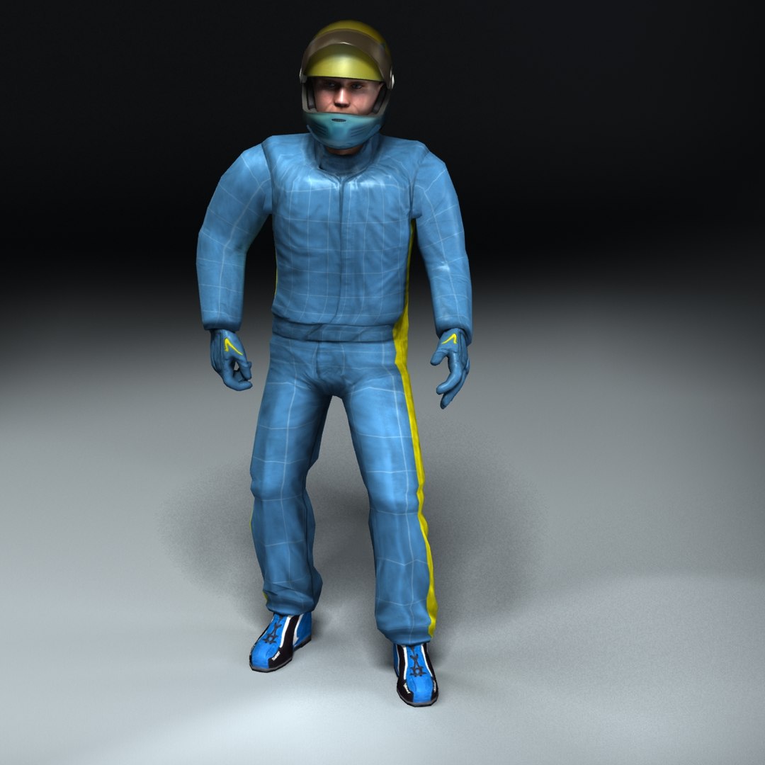 3d Rigged Racing Driver Model