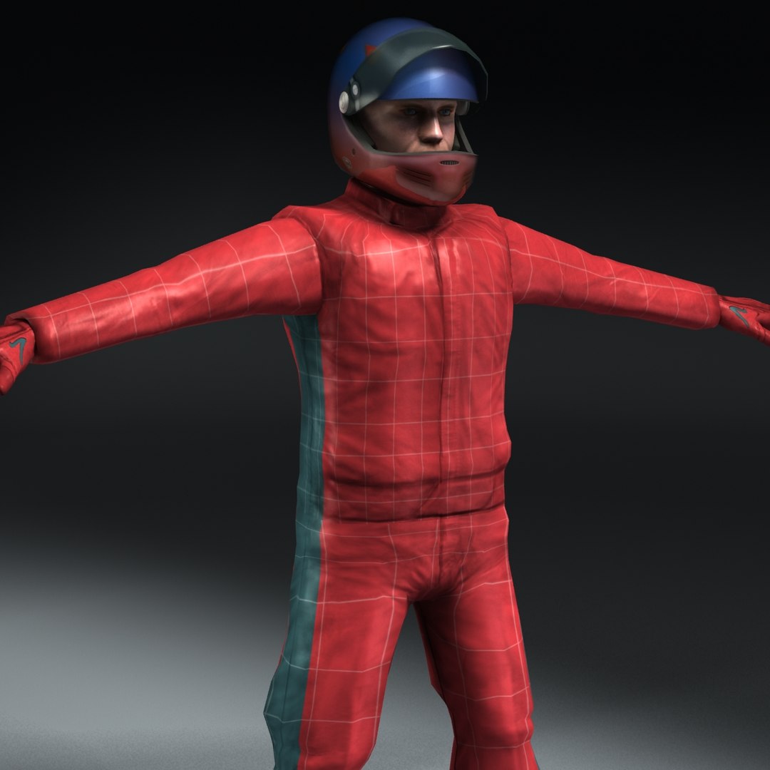 3d Rigged Racing Driver Model