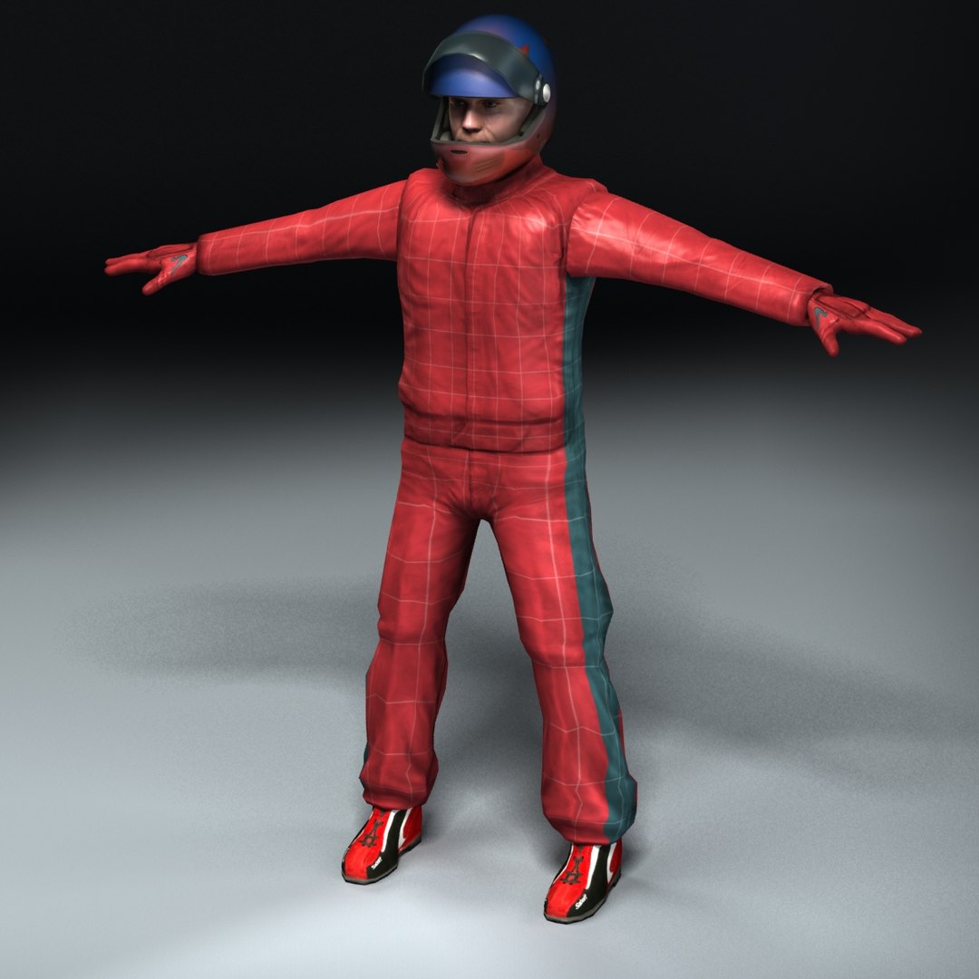 3d Rigged Racing Driver Model