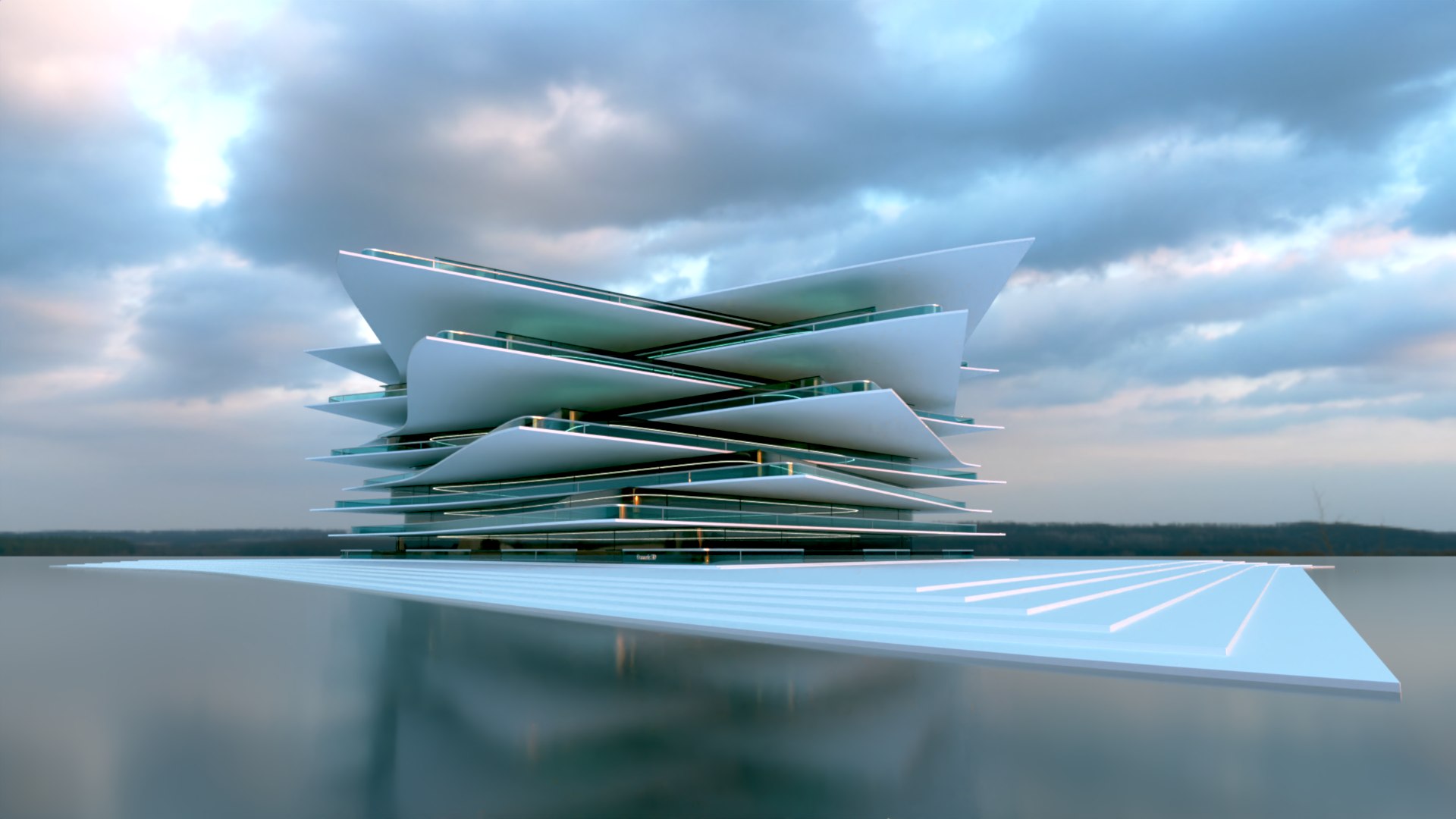 3D Futuristic Building Concept V2-03 - TurboSquid 2179298