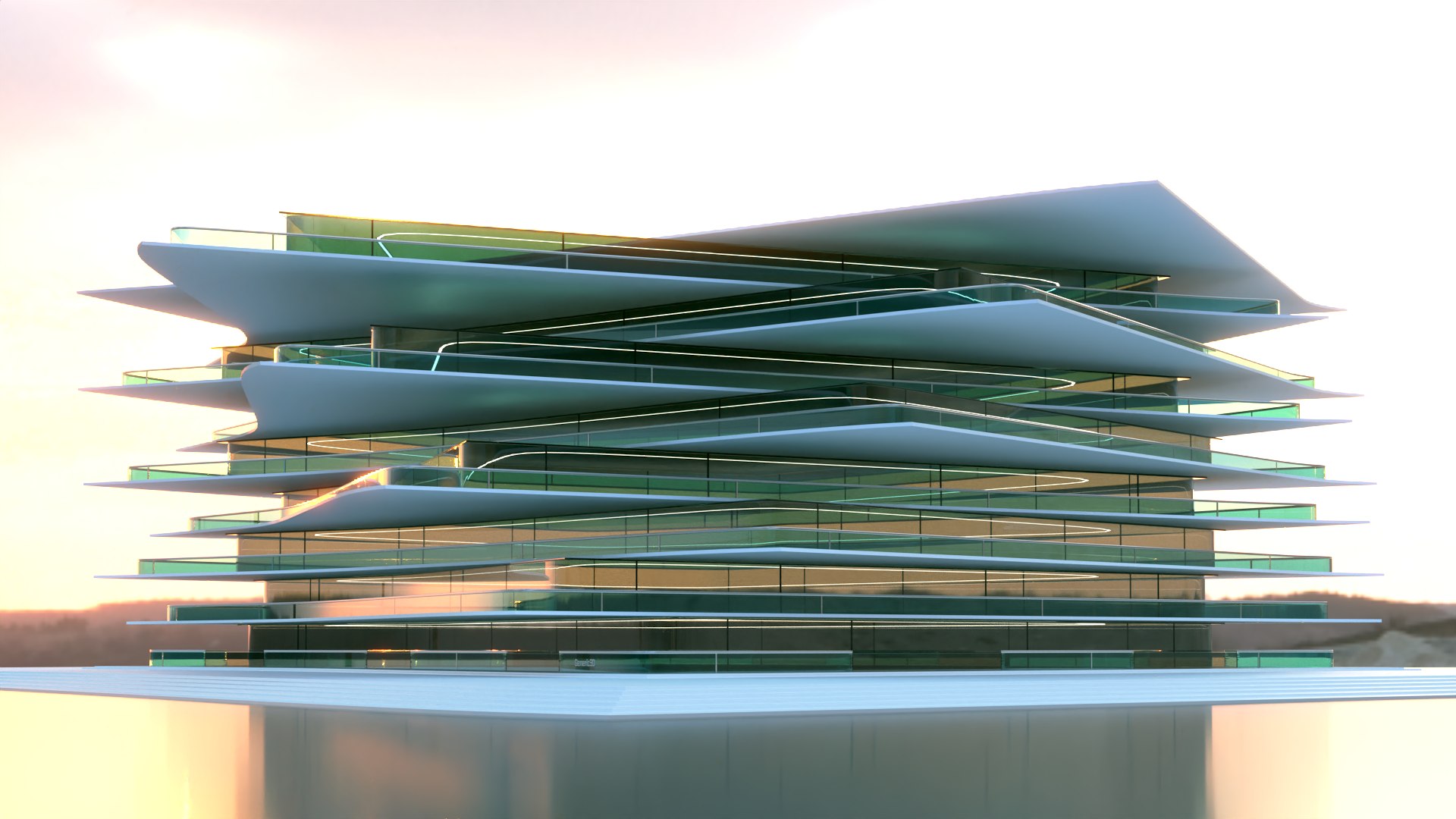 3D Futuristic Building Concept V2-03 - TurboSquid 2179298