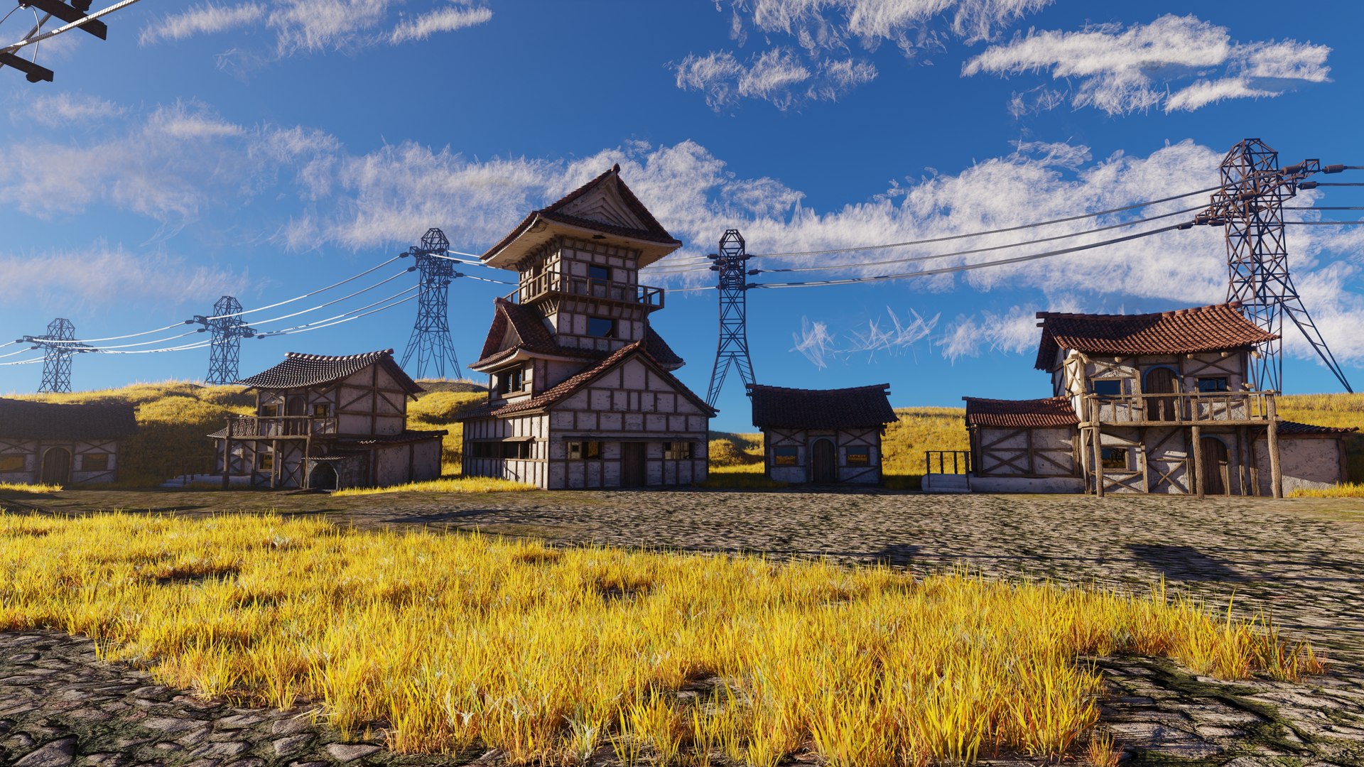3D Farm Flower Field Scene - TurboSquid 1959863