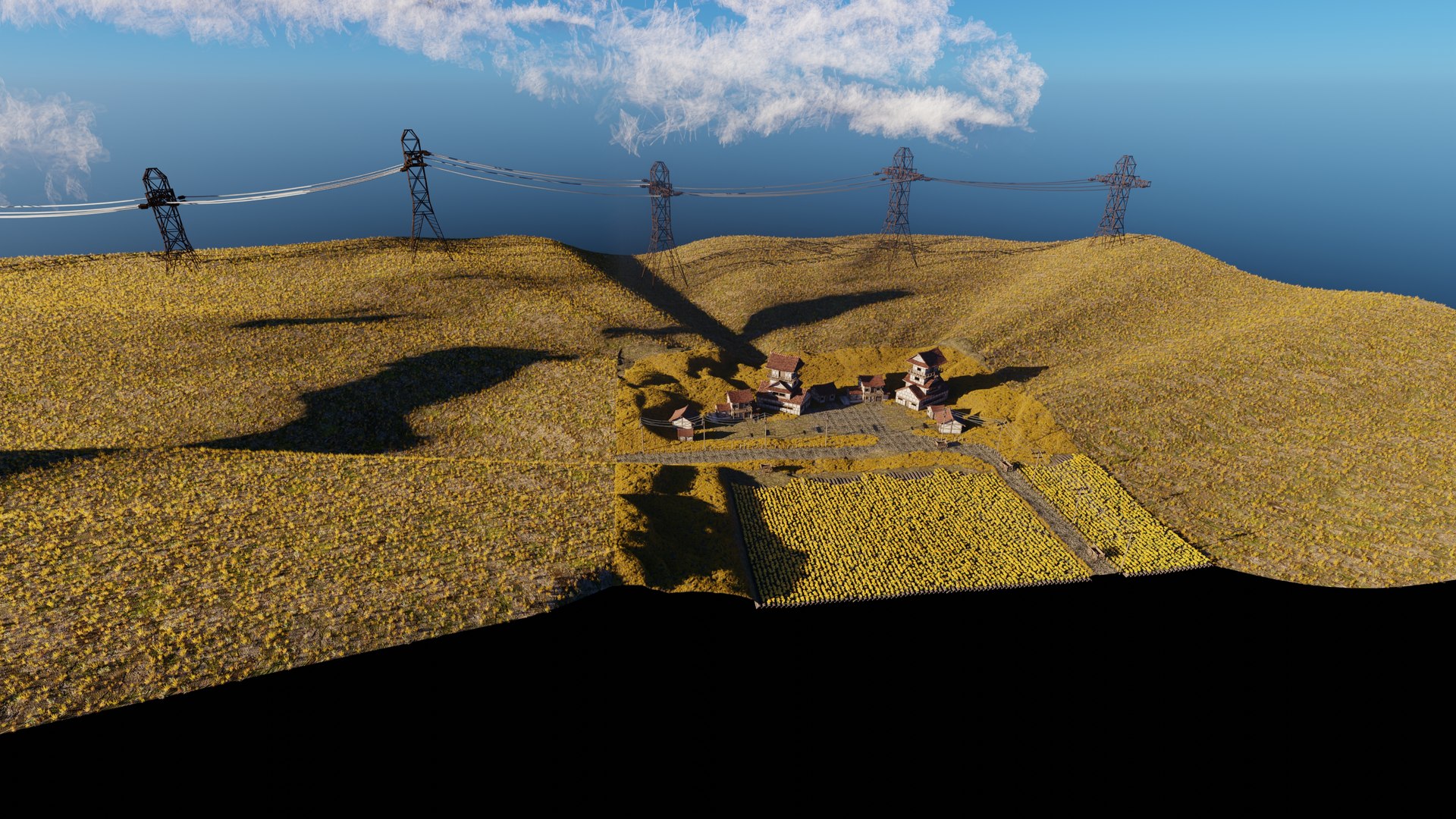 3D Farm Flower Field Scene - TurboSquid 1959863