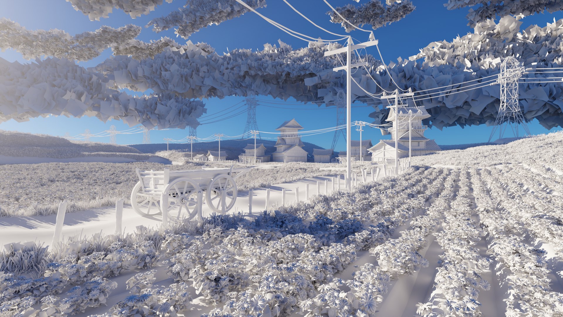 3D Farm Flower Field Scene - TurboSquid 1959863