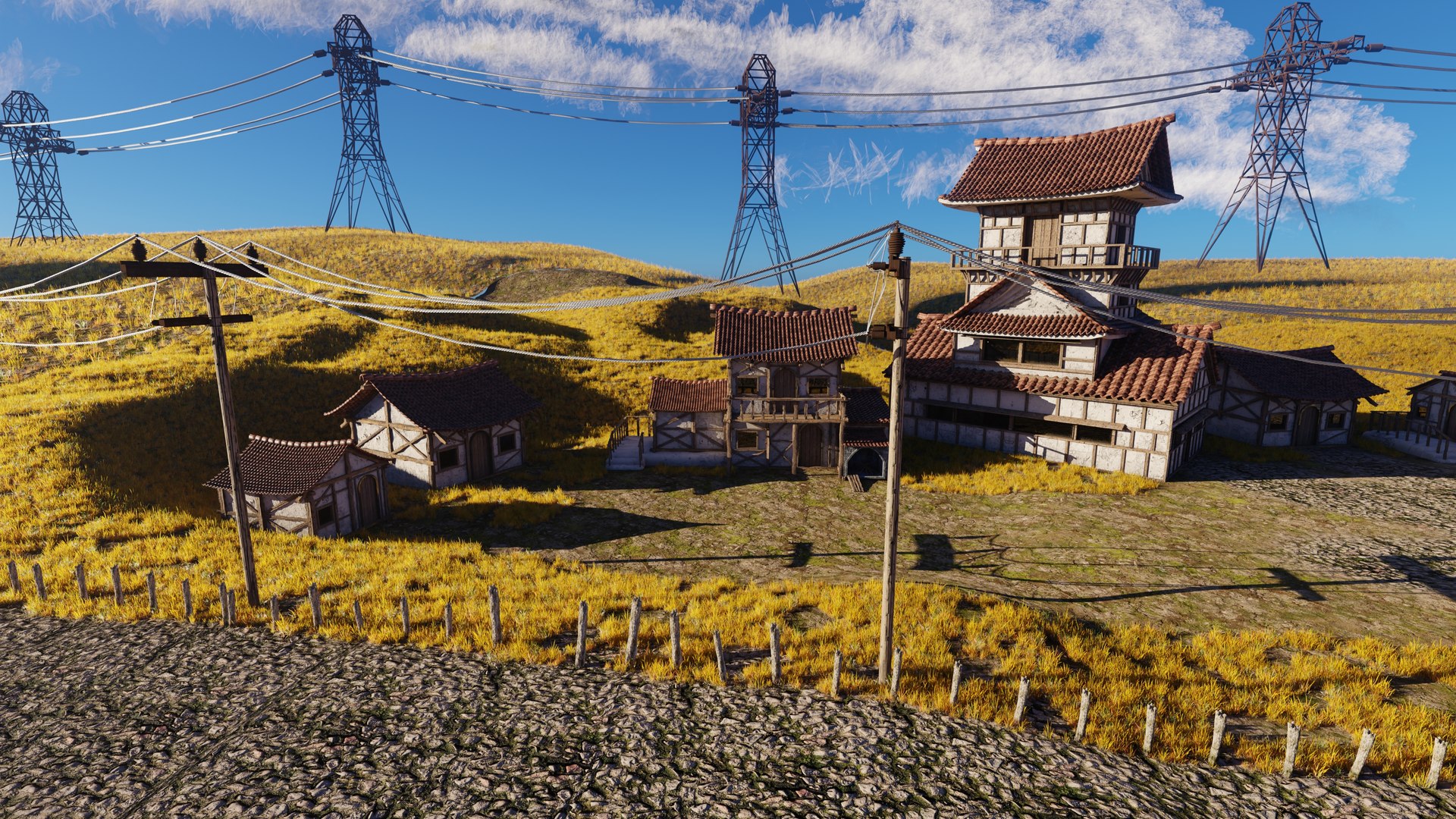 3D Farm Flower Field Scene - TurboSquid 1959863