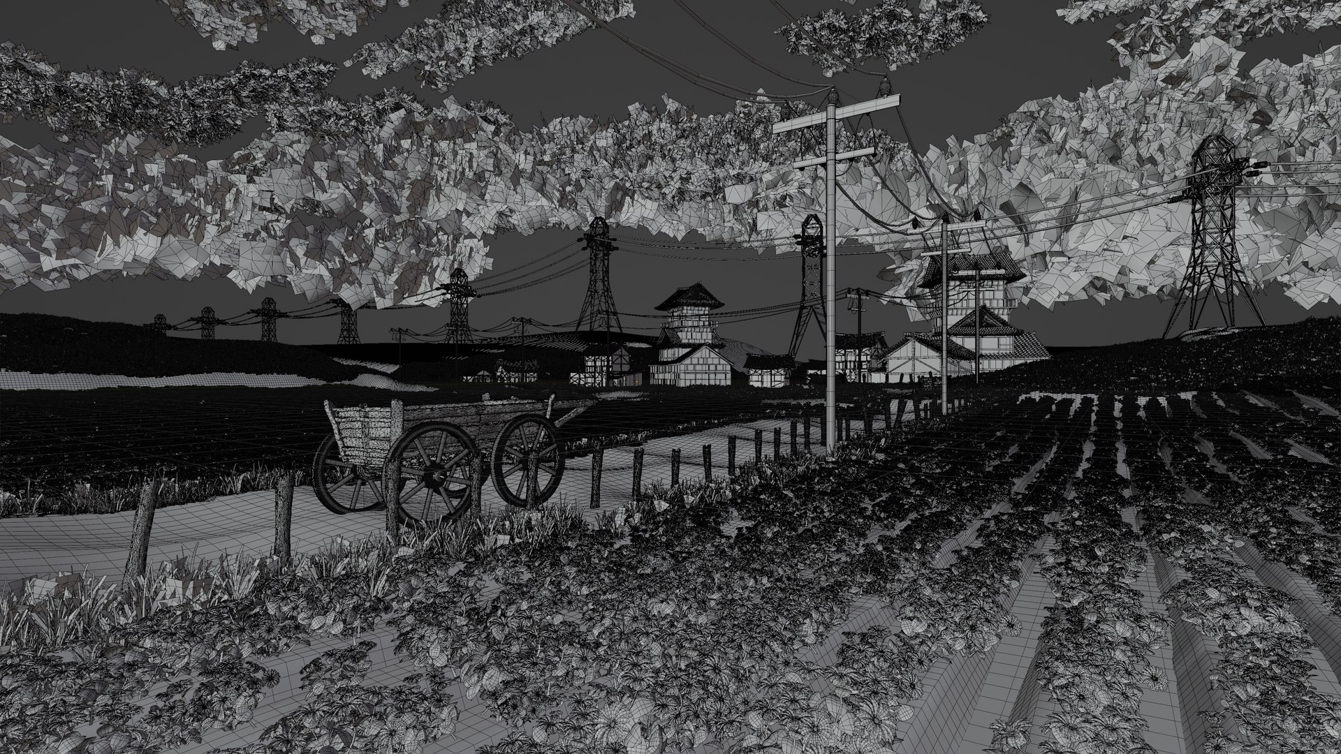 3D Farm Flower Field Scene - TurboSquid 1959863