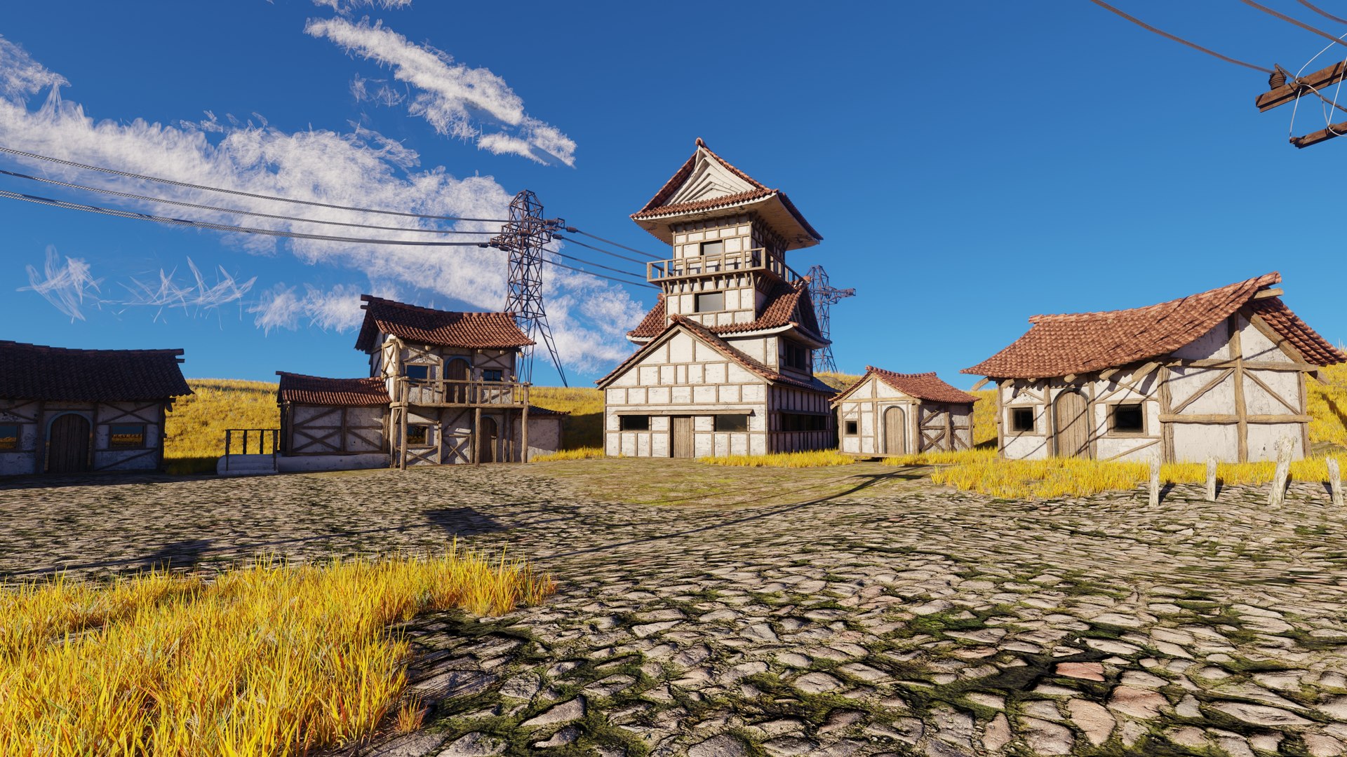 3D Farm Flower Field Scene - TurboSquid 1959863