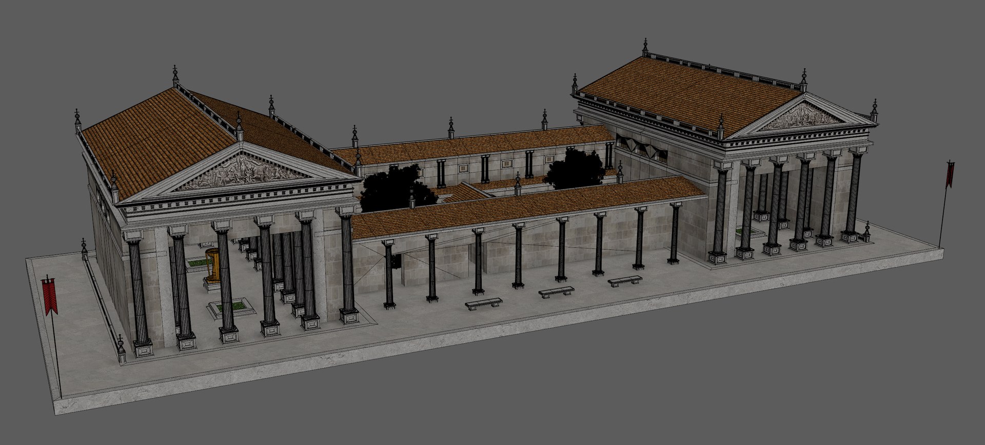 3D Model Ancient Roman Building - TurboSquid 2276615