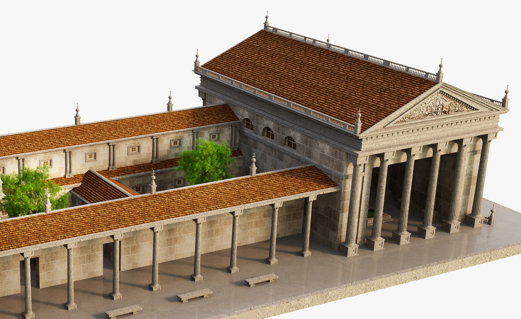 3D Model Ancient Roman Building - TurboSquid 2276615