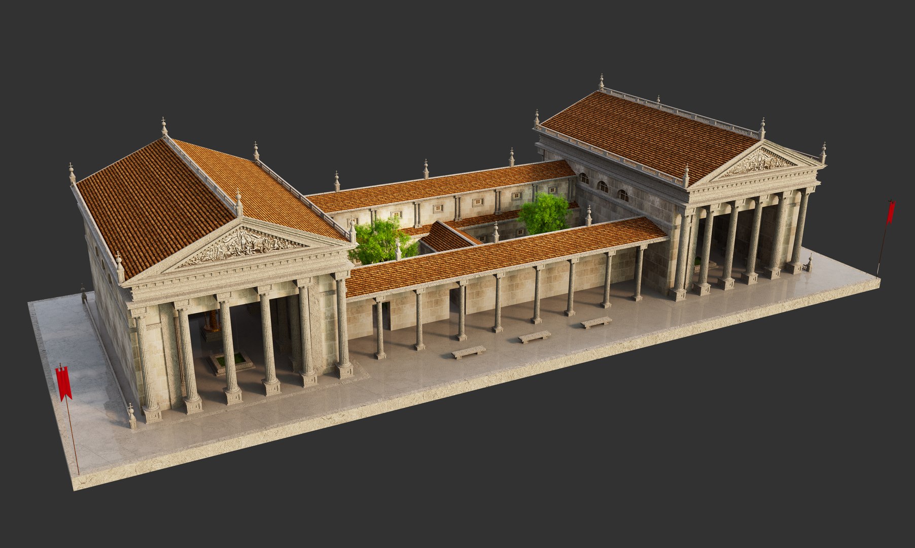 3D Model Ancient Roman Building - TurboSquid 2276615