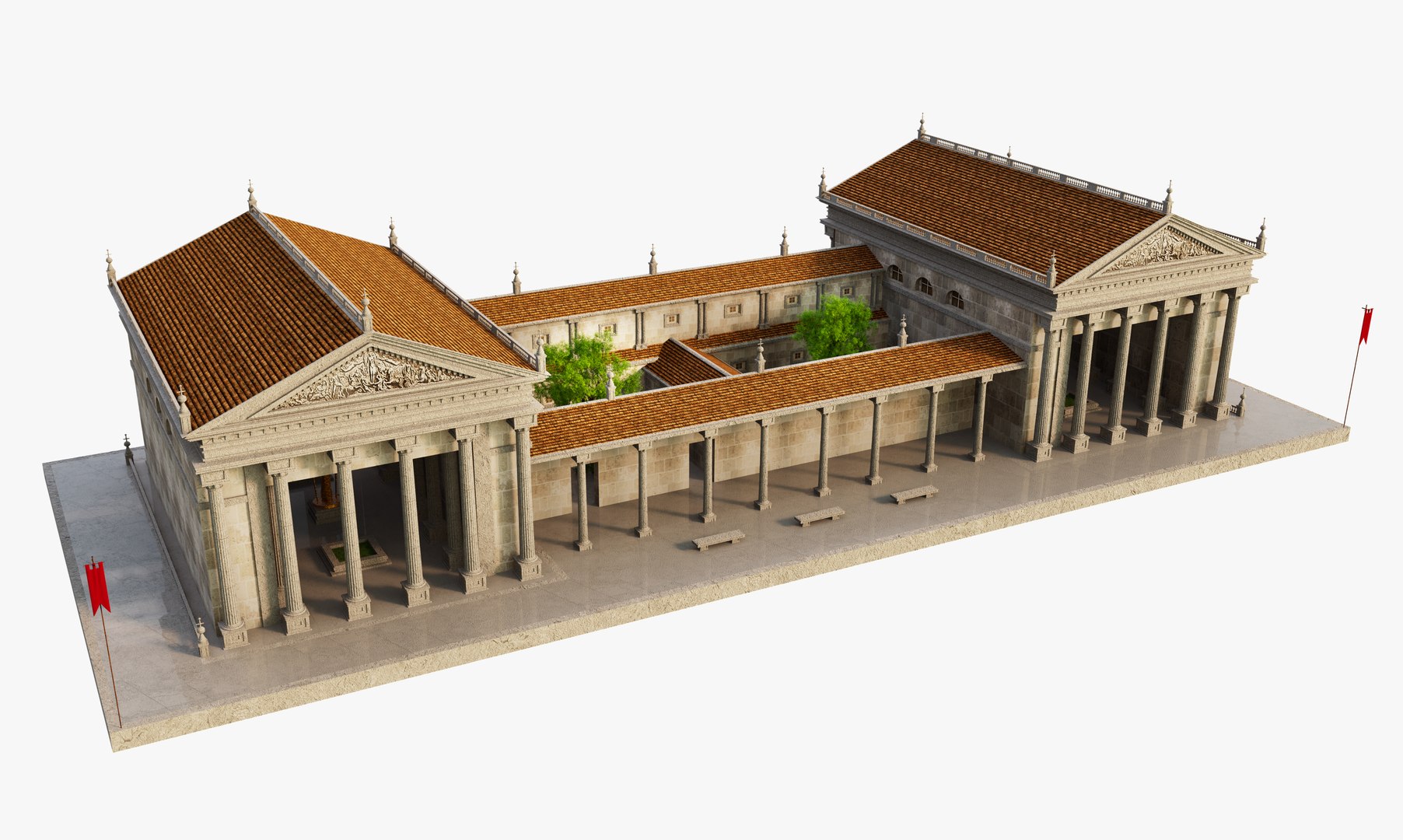 3D Model Ancient Roman Building - TurboSquid 2276615