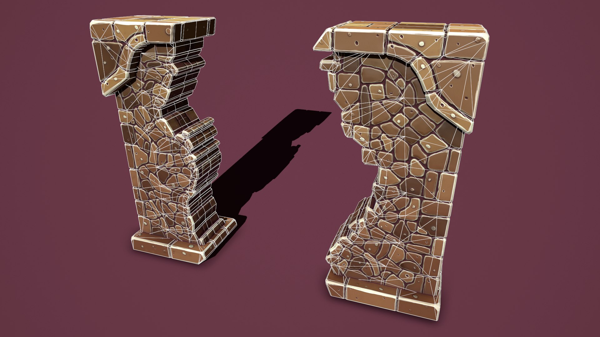 3D Model Fantasy Wall 2 Broken - TurboSquid 1716735
