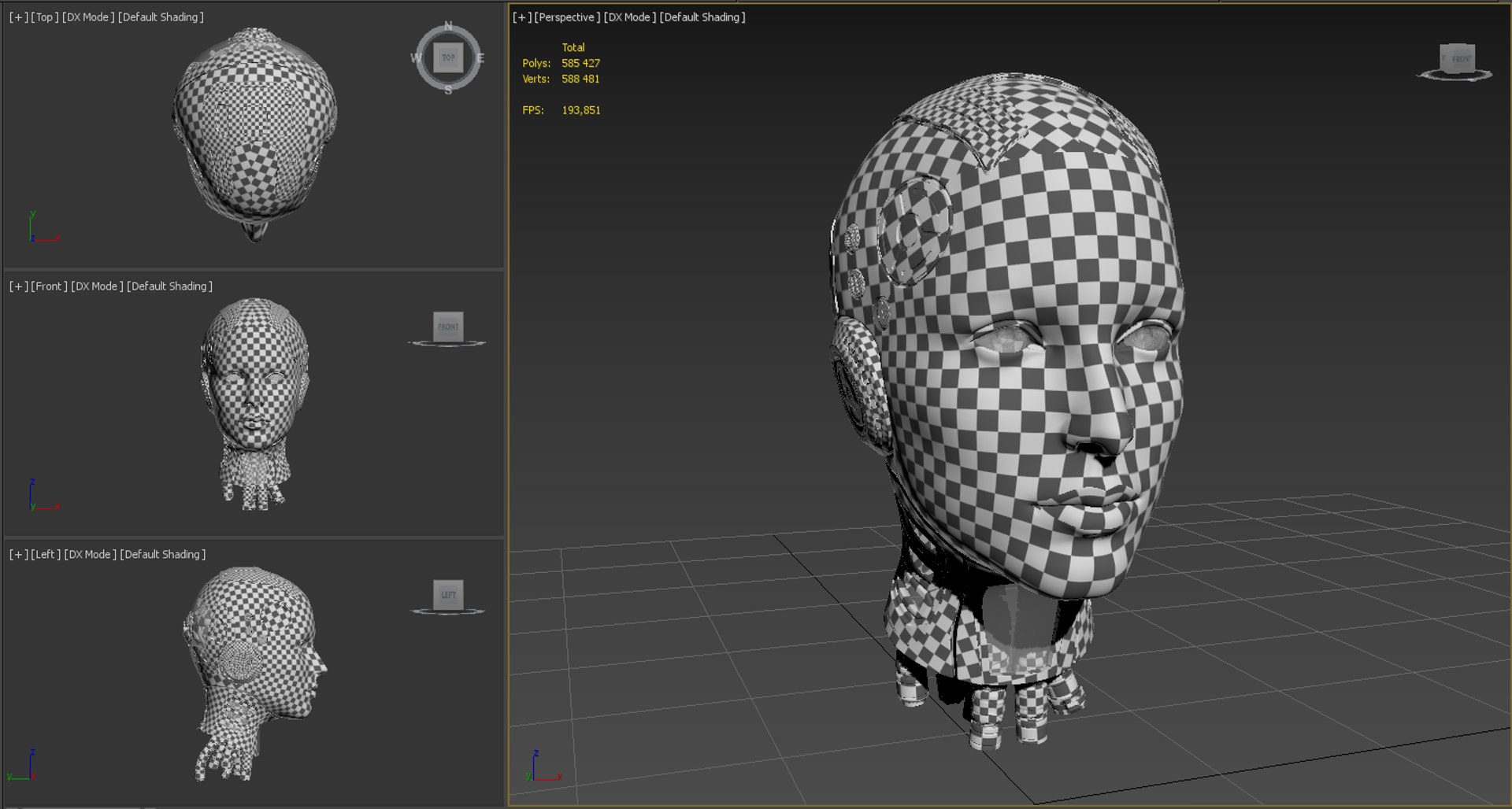 Female Robot Head Grey 3D Model - TurboSquid 2239366