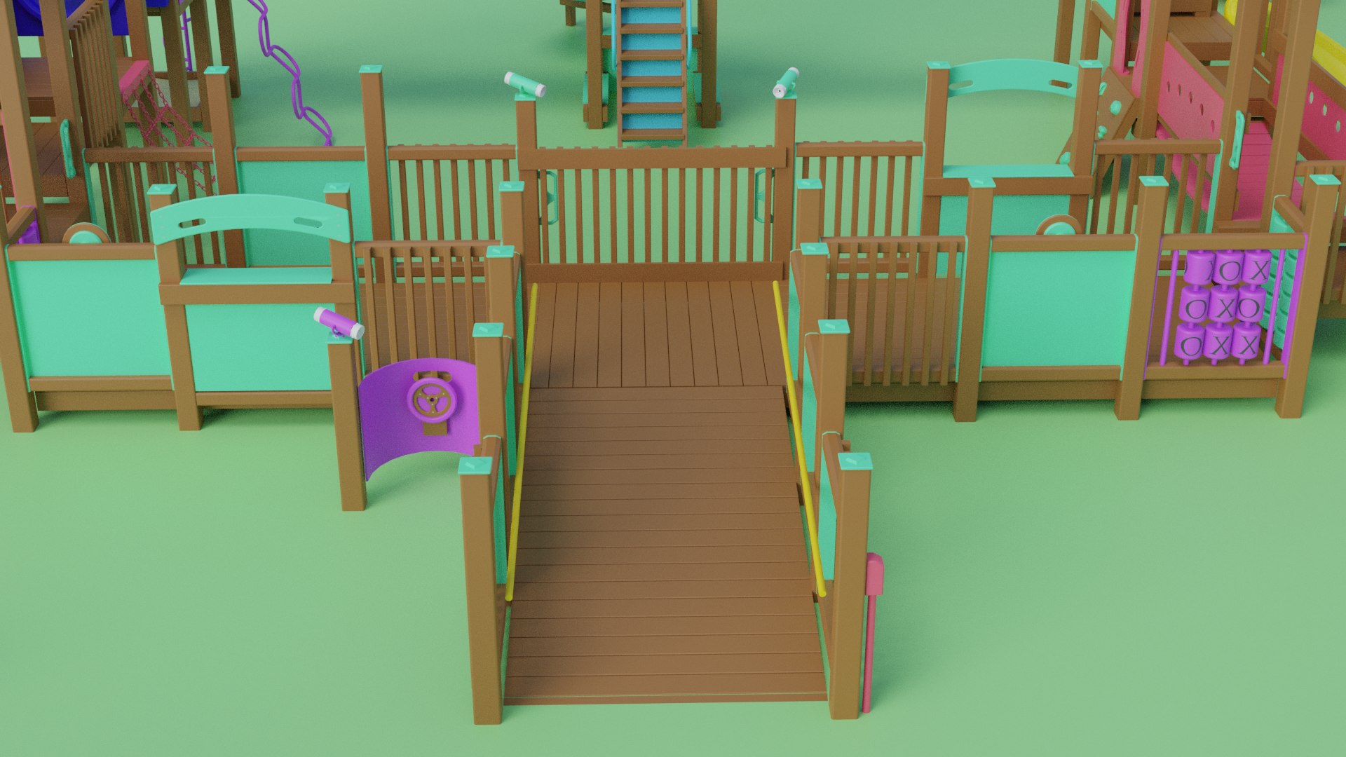 3D Playground Park Landscape Design - TurboSquid 2147708