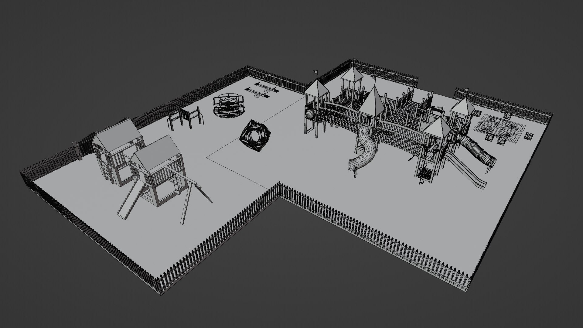 3D Playground Park Landscape Design - TurboSquid 2147708