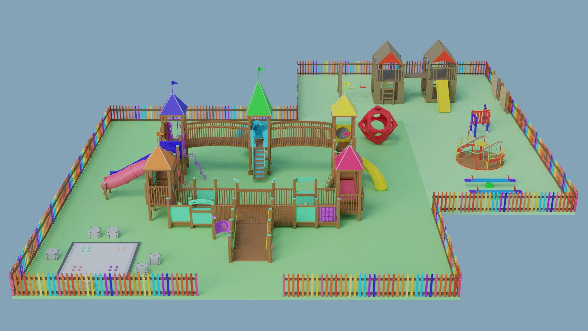 3D Playground Park Landscape Design - TurboSquid 2147708