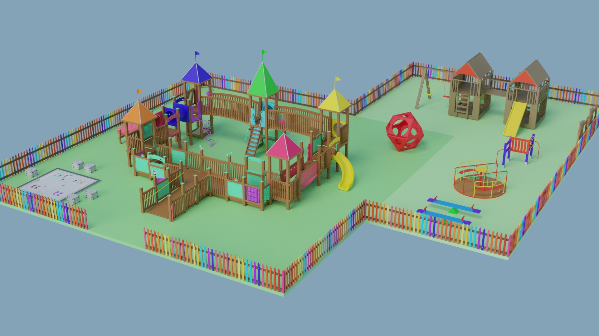 3D Playground Park Landscape Design - TurboSquid 2147708