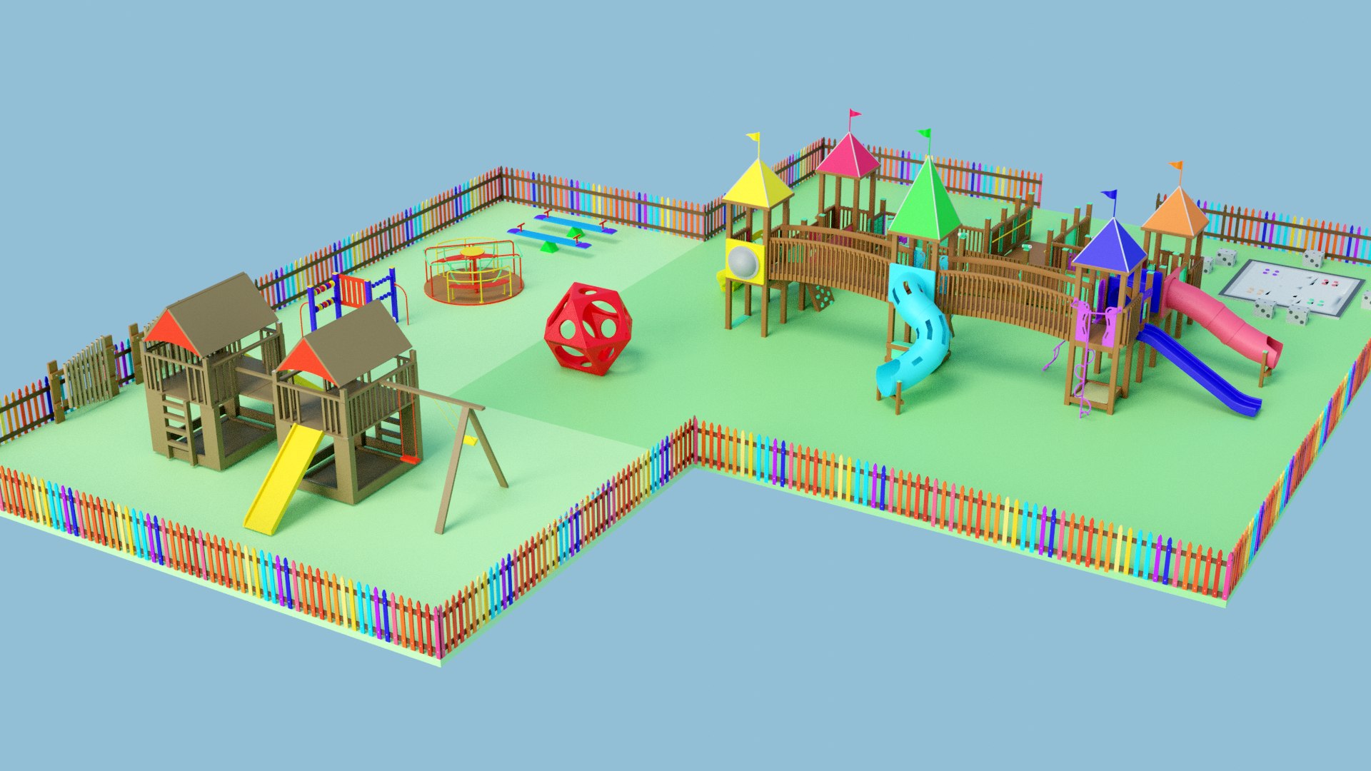 3D Playground Park Landscape Design - TurboSquid 2147708