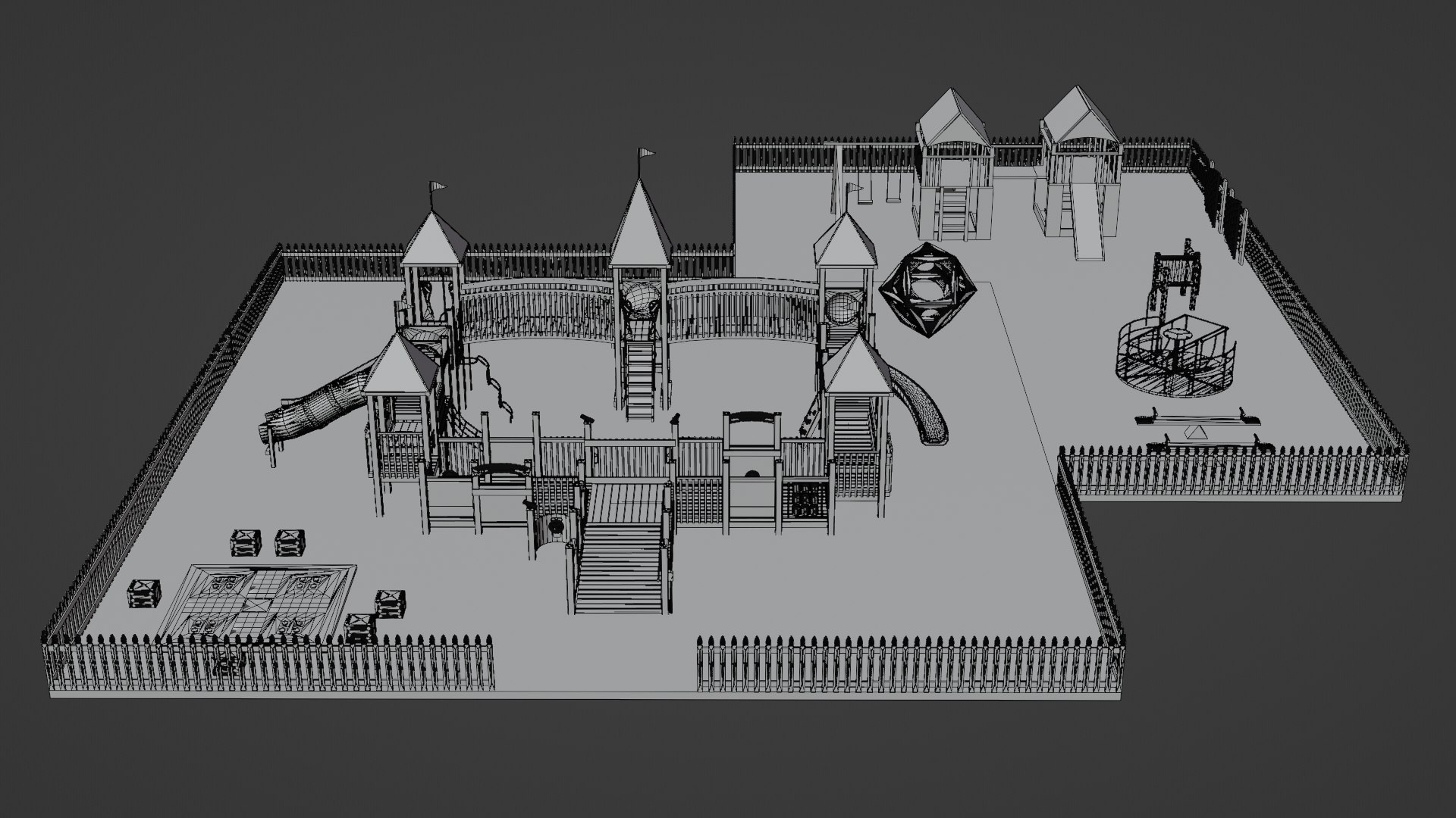 3D Playground Park Landscape Design - TurboSquid 2147708